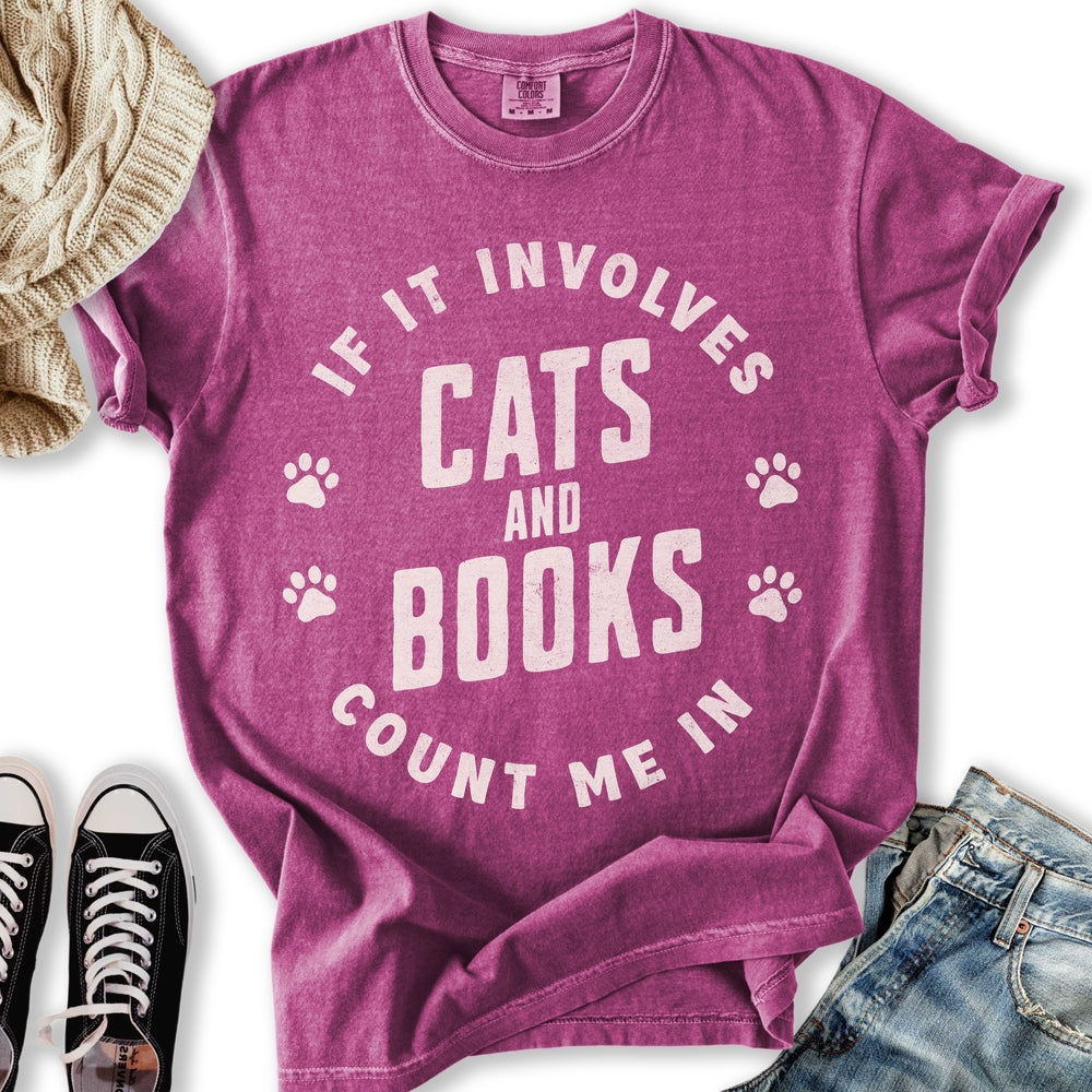 Involves Cats & Books T-Shirt – Guts Tees